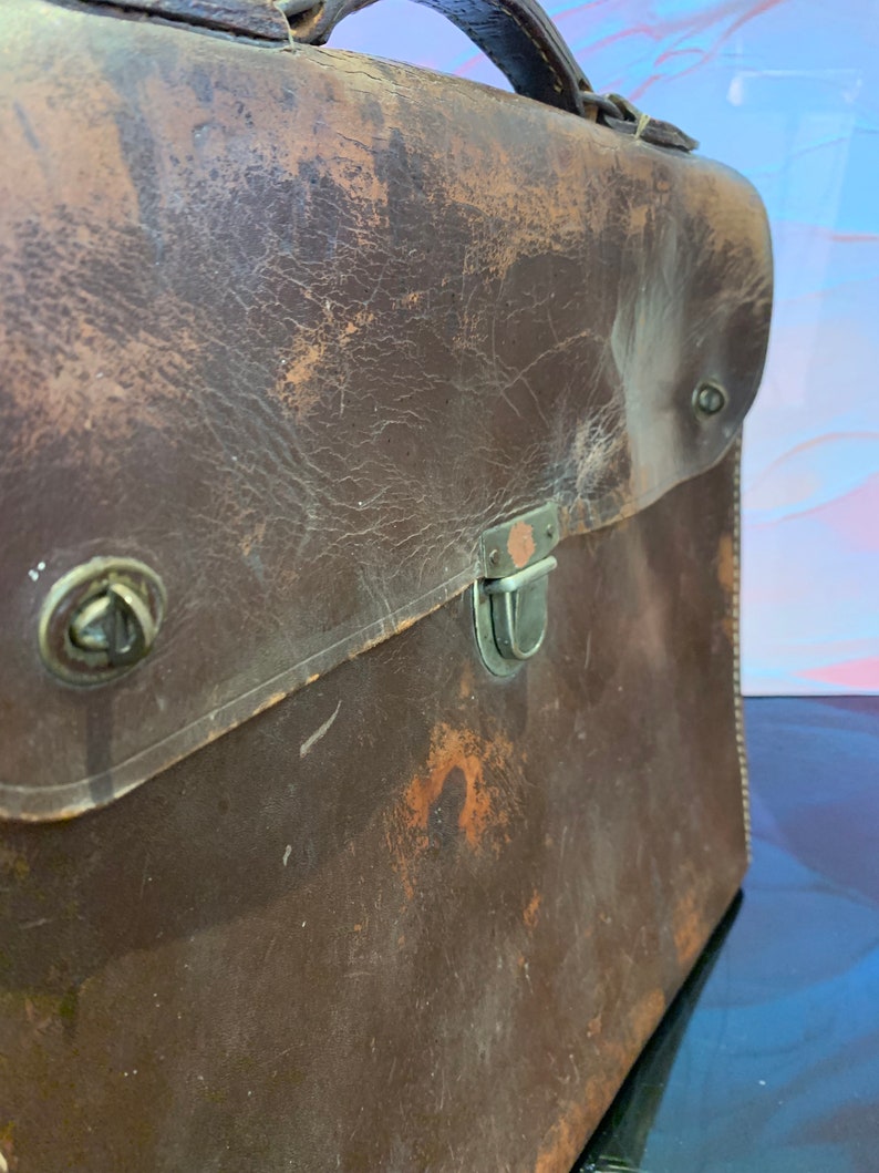 Vintage Leather Briefcase - Etsy