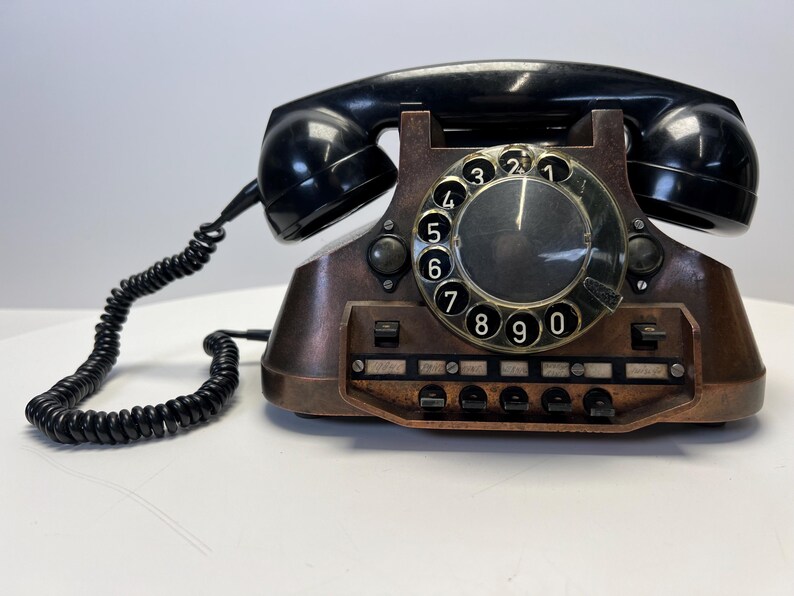 60s Bakelite Espresso Colour House Phone, Minimalistic Vintage Rustic ...