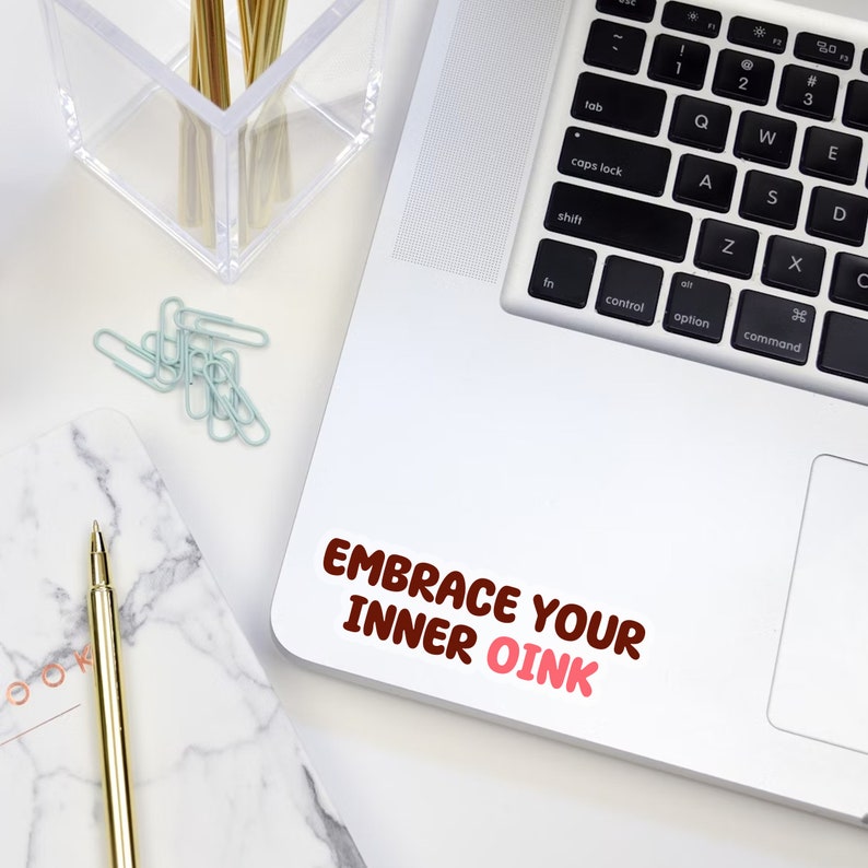 Oink Pig Sticker for Water Bottle Piggy Sticker Motivational Sticker ...