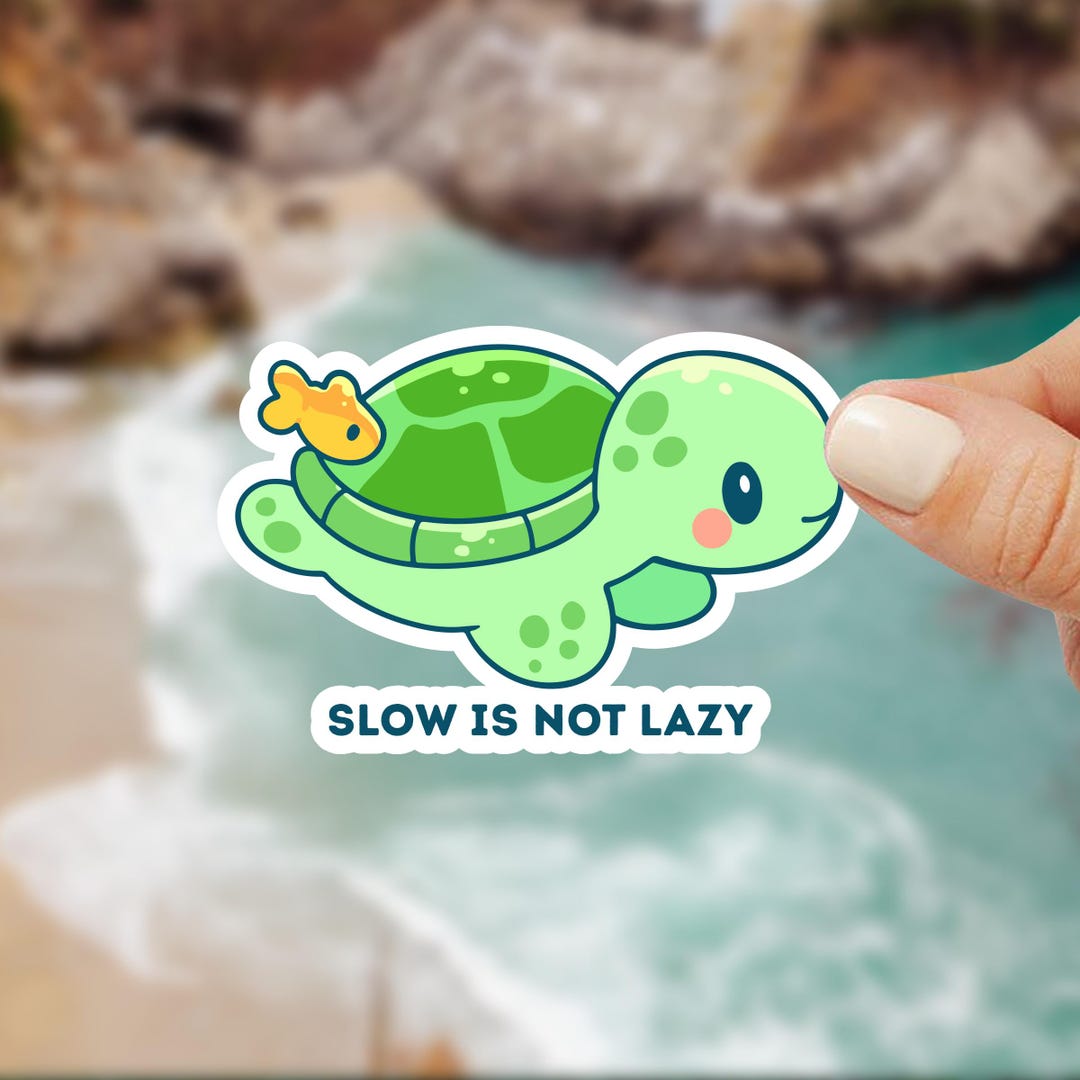 Cute Turtle Sticker Laptop Decal Water Bottle Decal Inspirational ...