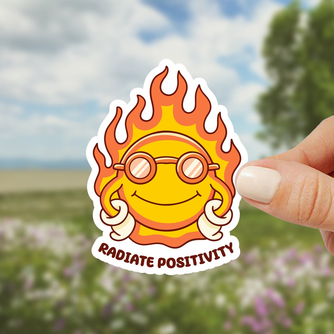 Radiate Positivity Sticker Sun Sticker for Water Bottle Sticker ...