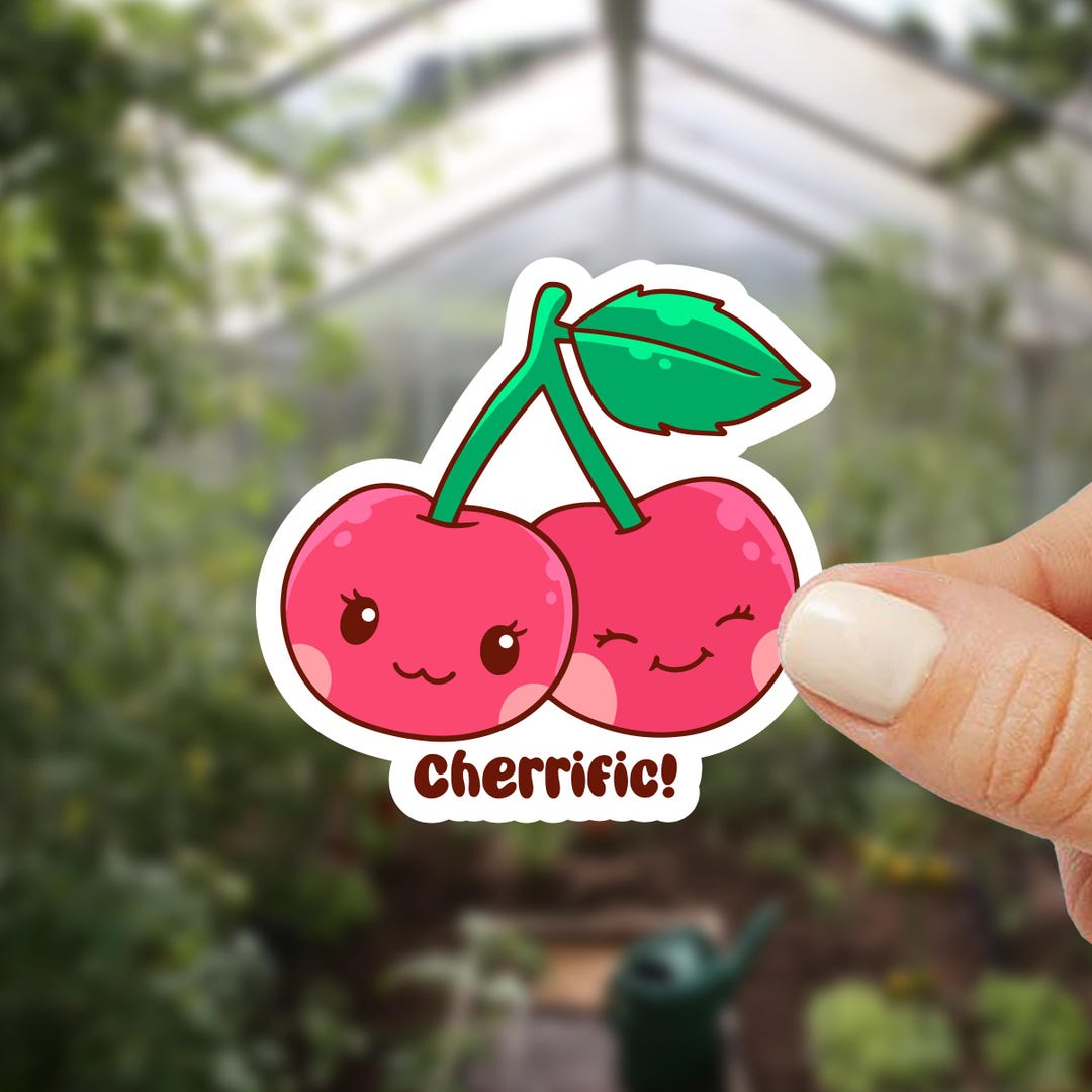 Cherrific Sticker Cute Cherry Decal Kawaii Fruit Laptop Sticker Happy ...