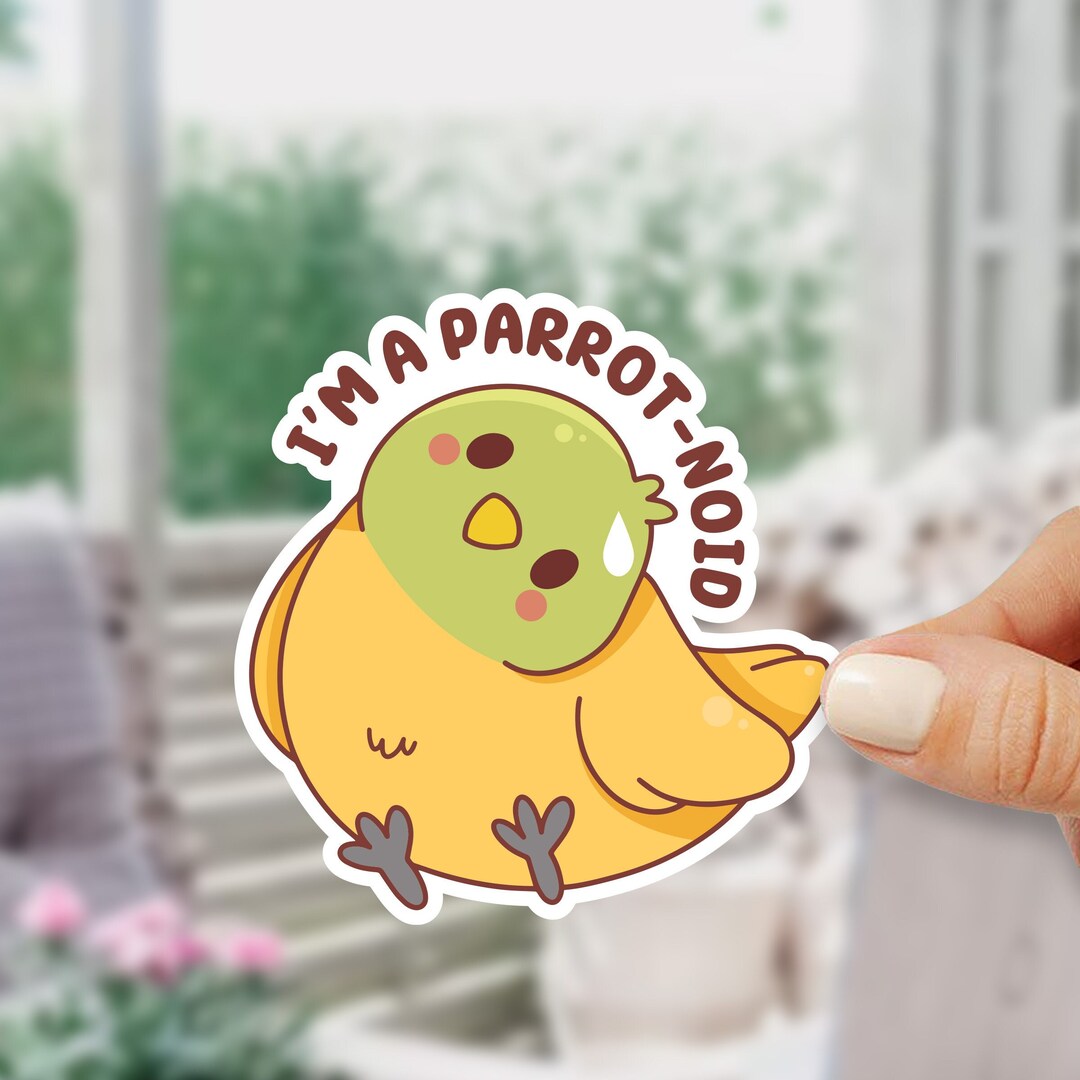 Parrot Sticker Waterproof Vinyl Paranoid Sticker Funny Decal for Water ...