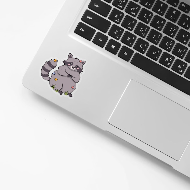 Cute Raccoon Sticker Gift Pack Critters Feeling Exhausted Kids Decal ...