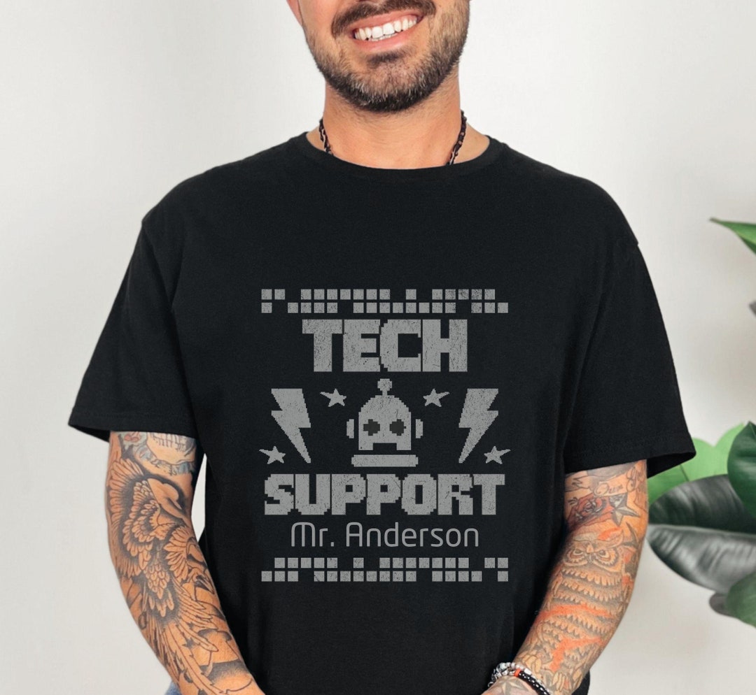 Custom Retro Tech Support Shirt Techie Computer Teacher T-shirt ...