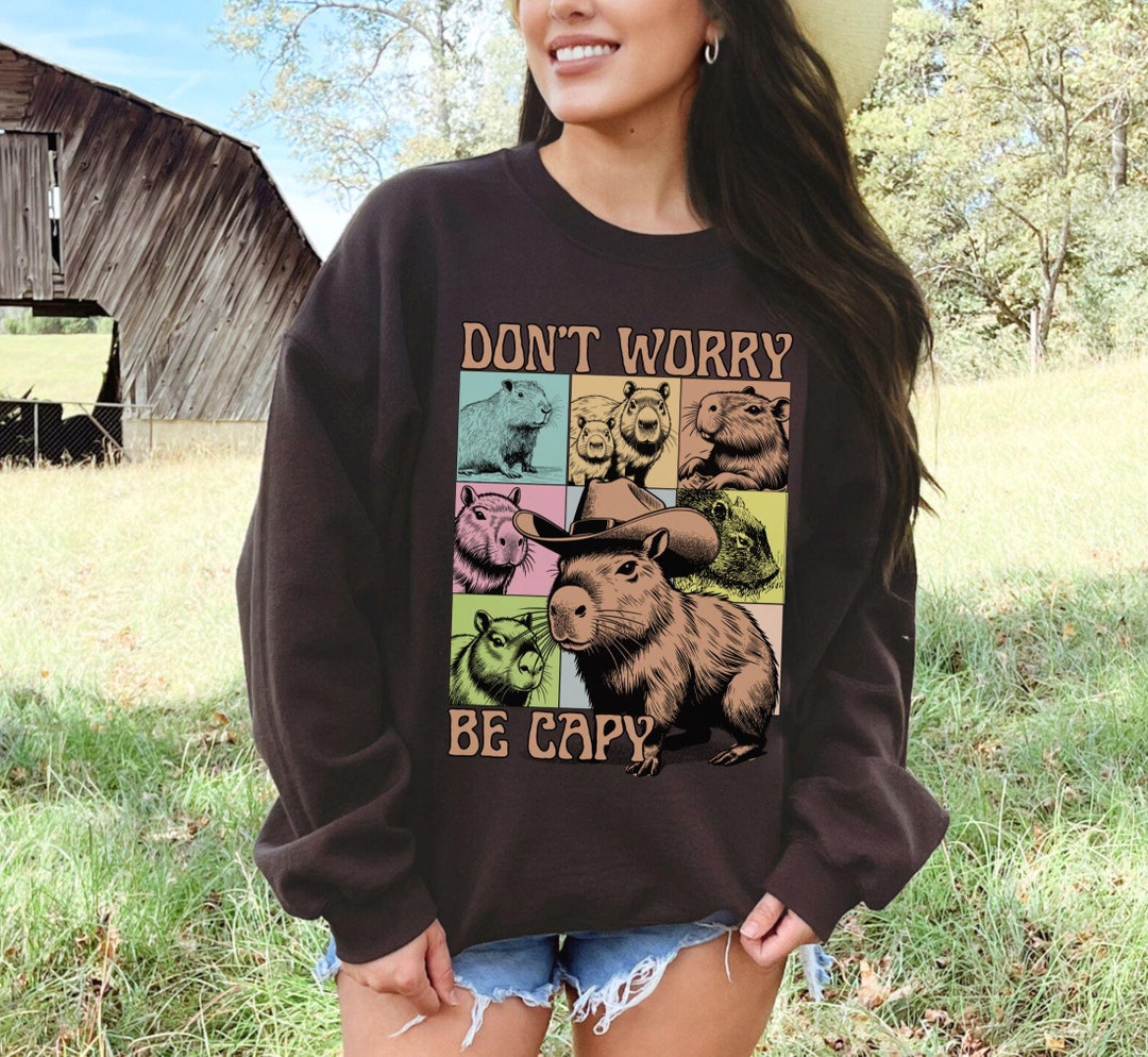 Capybara Crewneck Rodent Funny Meme Sweatshirt Cabybara Lover Gift ...