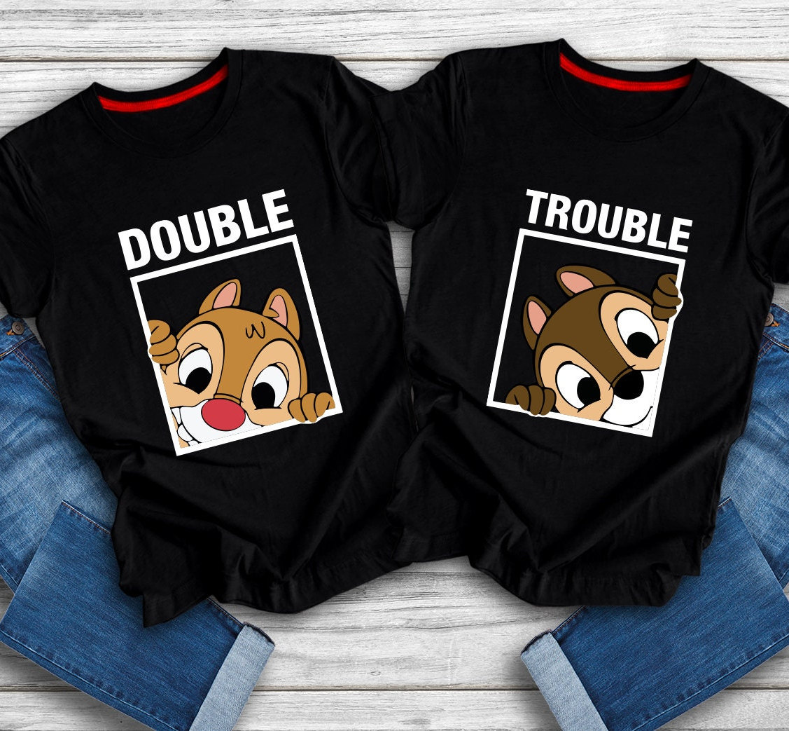 Chip and Dale Shirt, Double Trouble Shirt, Disney Couple Shirts, Disney ...