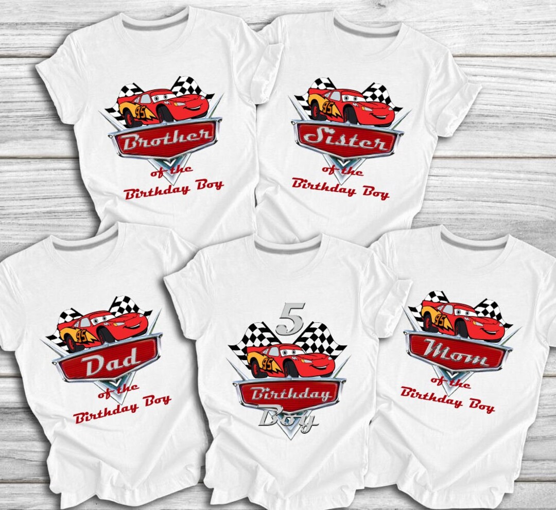 Lightning Mcqueen Birthday Shirt, Cars Pit Crew Birthday Shirt, Disney ...