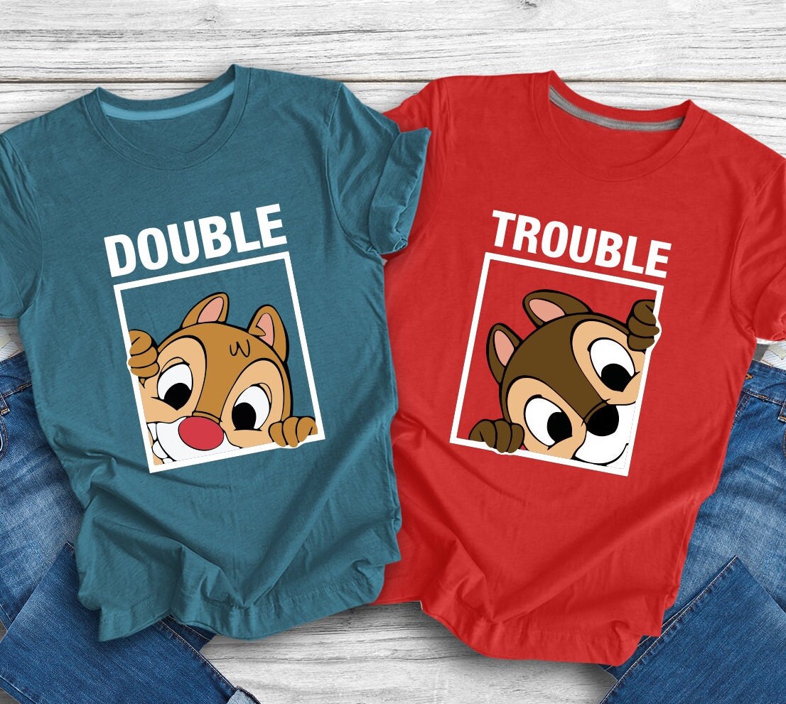 Chip and Dale Shirt, Double Trouble Shirt, Disney Couple Shirts, Disney ...