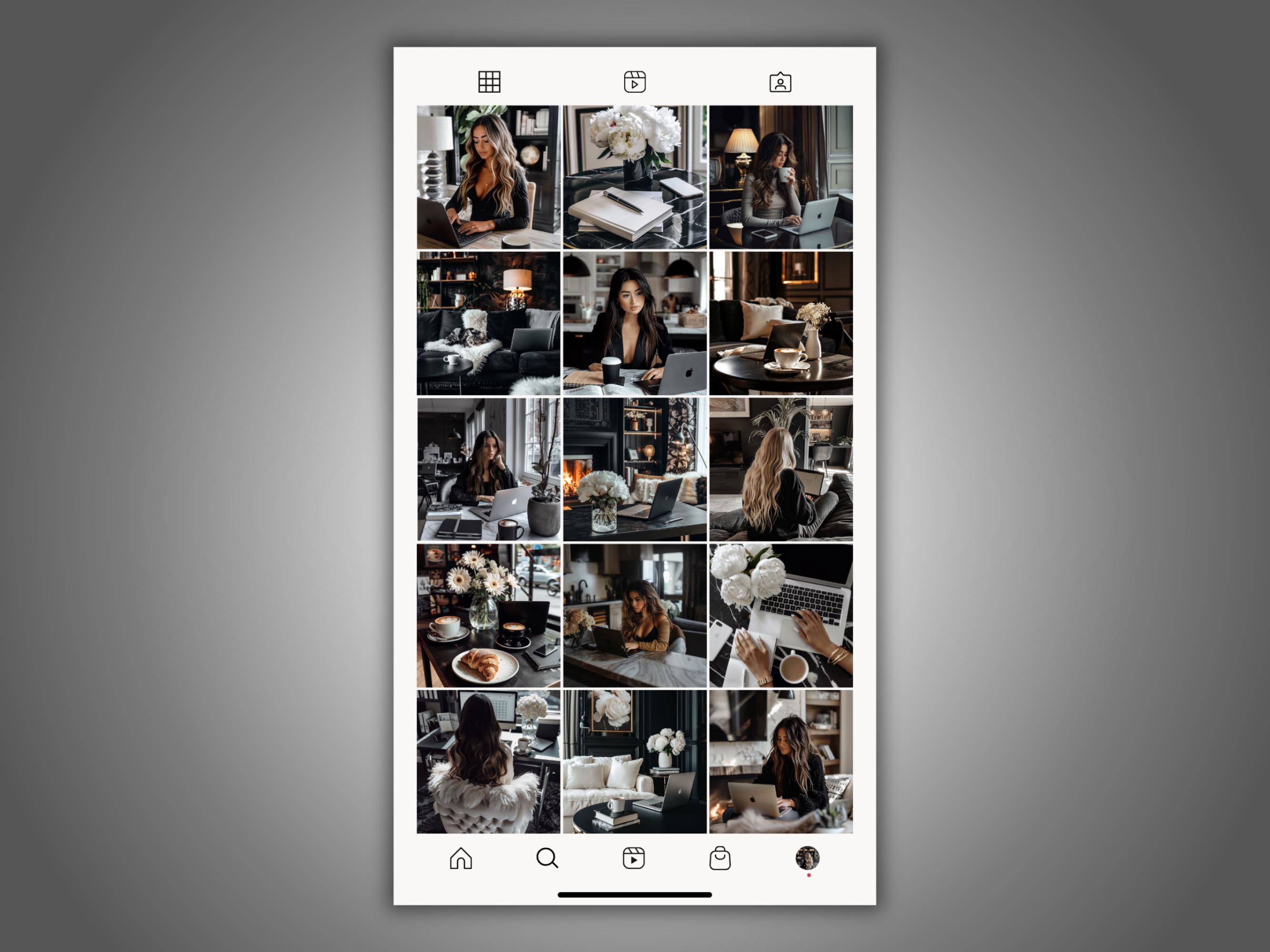 Work From Home Black Faceless Reels Instagram Stock Images Digital ...