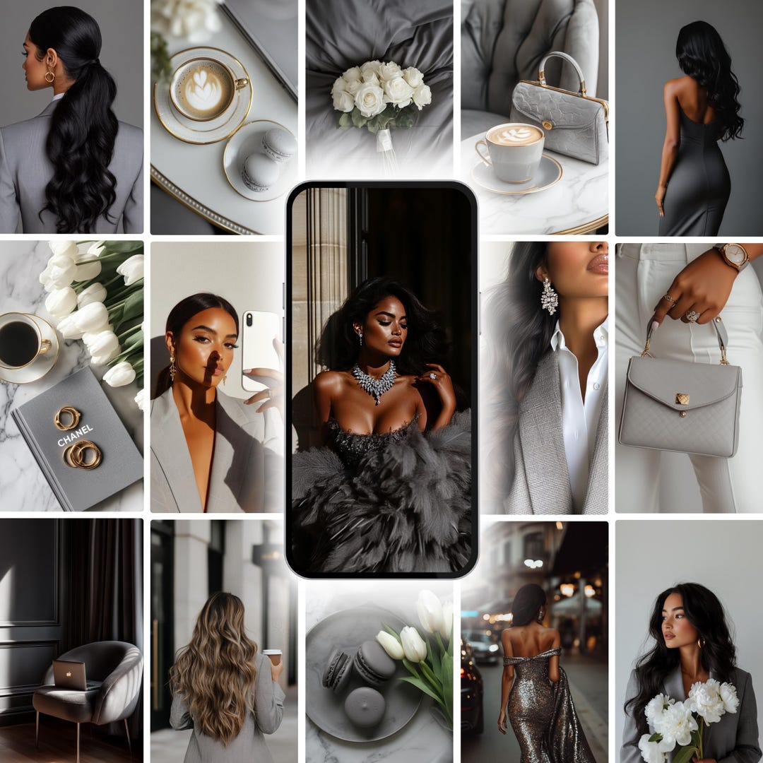 Gray Stock Photos: Faceless Images, Canva Templates (digital Download ...