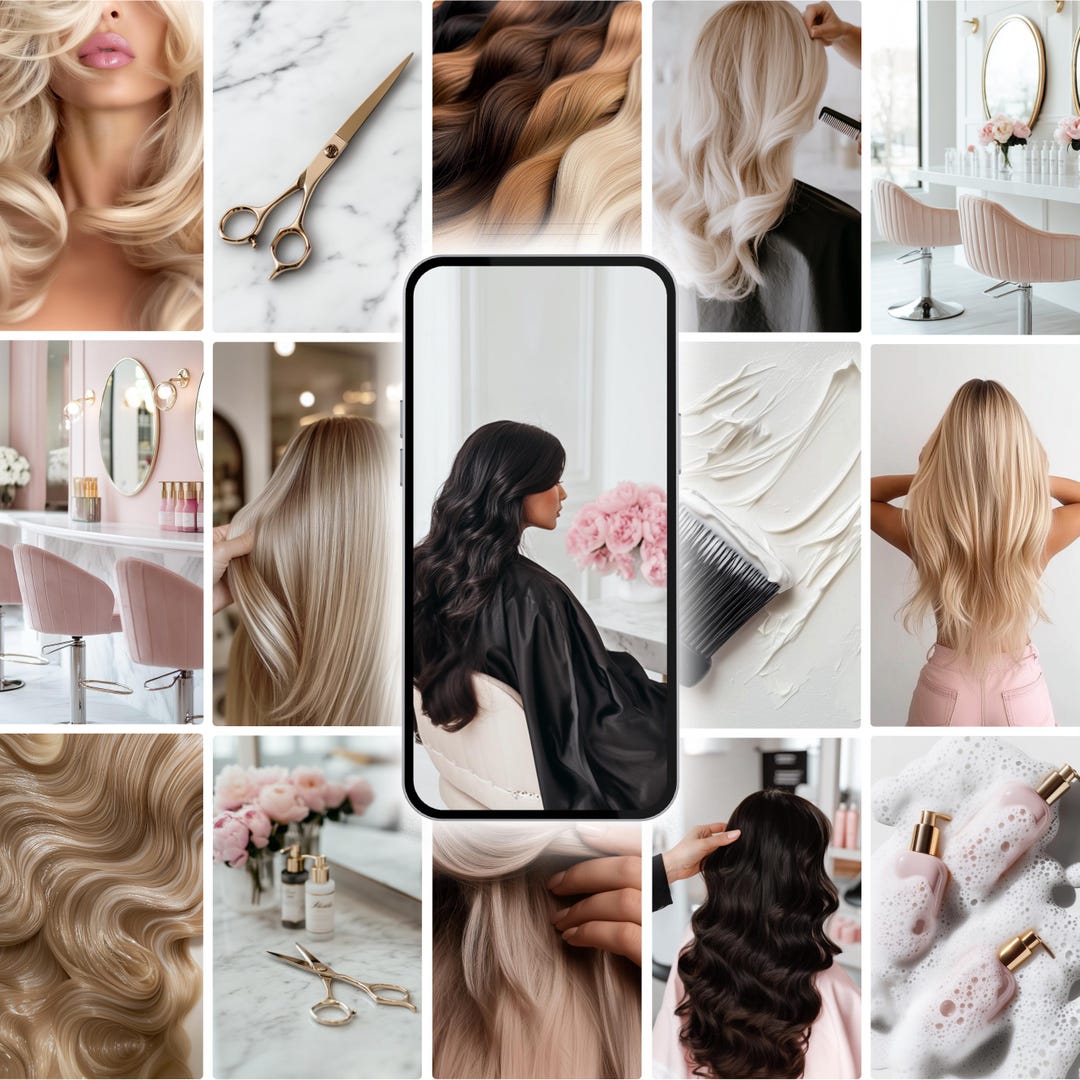 Hair Salon Stock Photos, Social Media Templates (digital Download) - Etsy