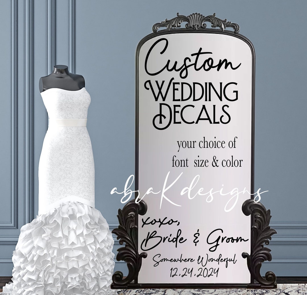 Custom Wedding Decal Personalized Font Size and Color Wood Signs ...