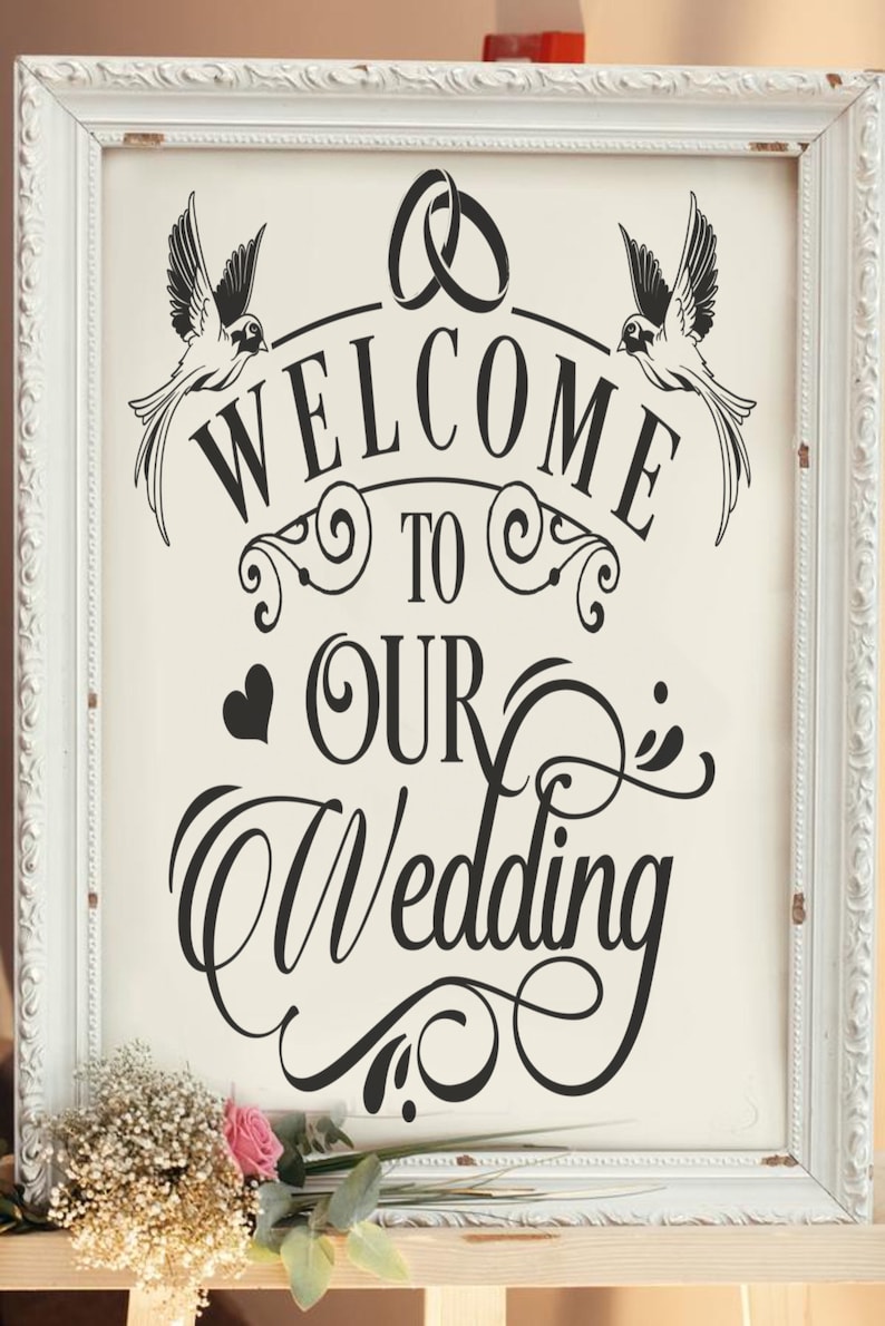 Welcome to Our Wedding Decal Personalized Color Gift Custom Just ...