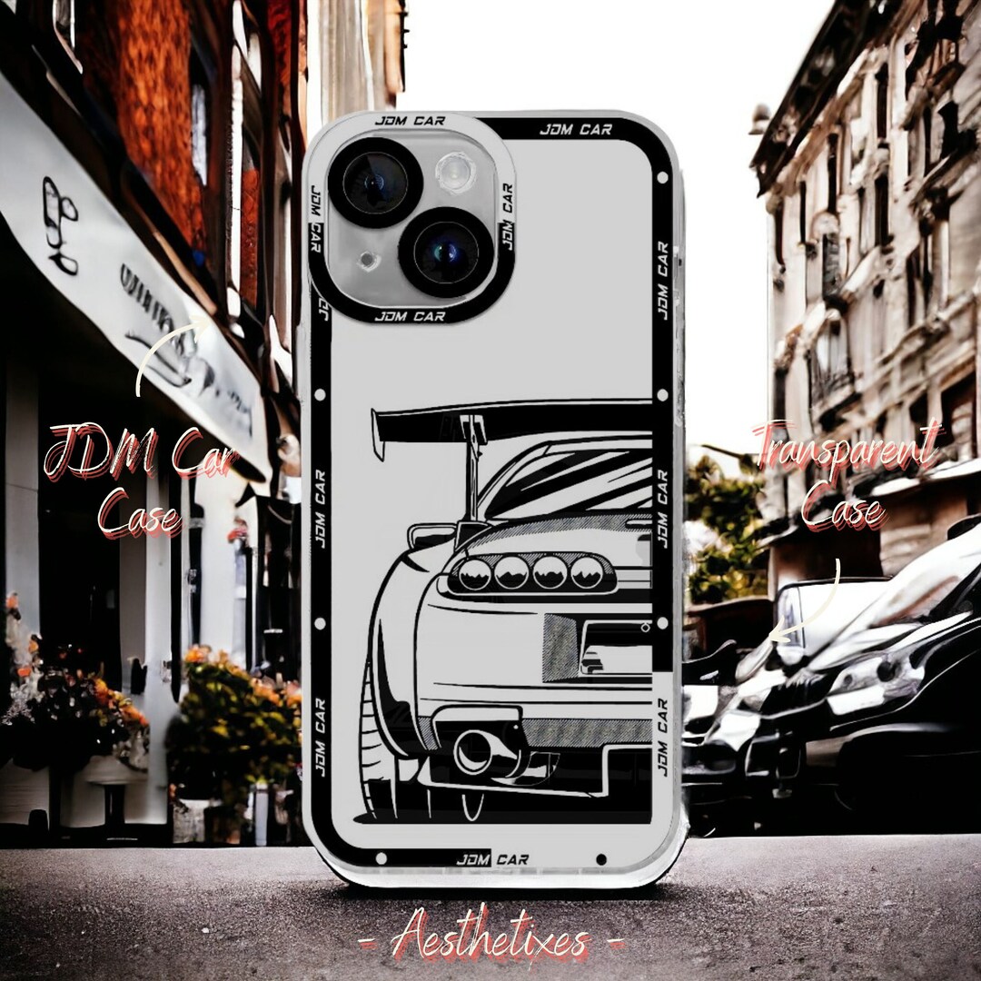 Aesthetic JDM Car Cases for iPhone Japanese Supercar Vintage Ink Style ...