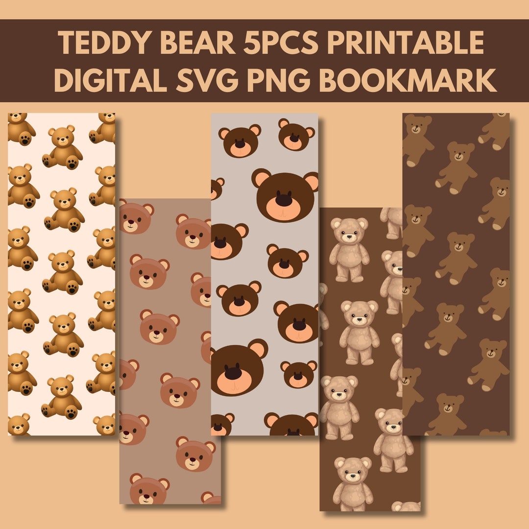 Bookmark SVG PNG Bundle Teddy Bear Digital Bookmarks Bookmark SVG ...