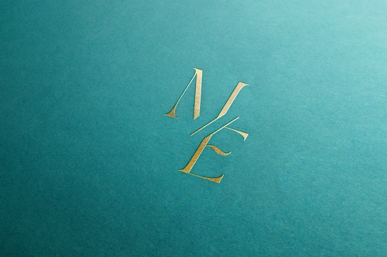 Logo Design Initials Simple Elegant Luxury Paper Mock up 3D Digital ...