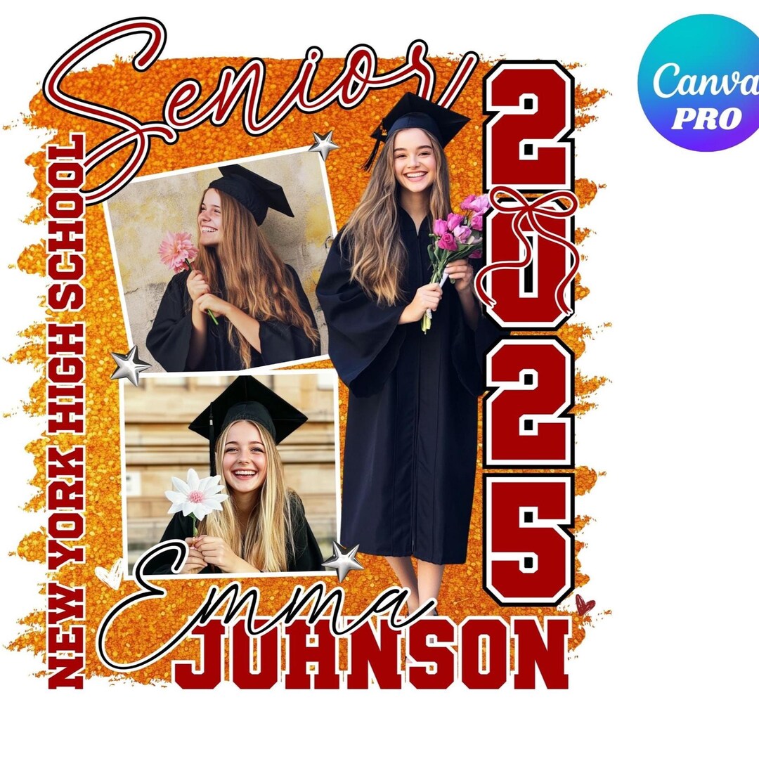 Custom Senior Graduation 2025 Editable Canva Template, Personalized ...