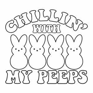 Chillin With My Peeps Svg, Easter Peeps Coloring Svg, Easter Svg ...