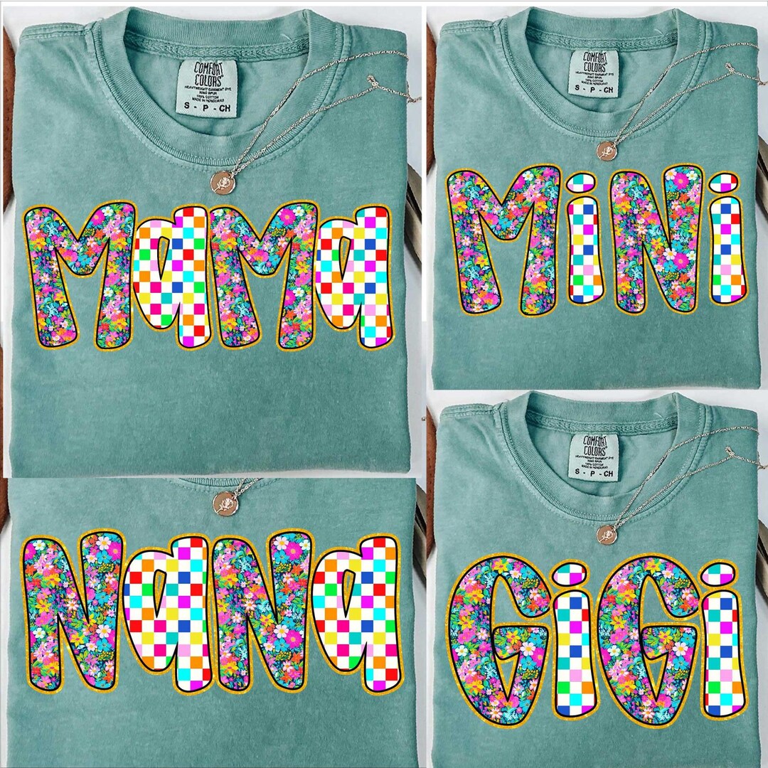 Glitter Floral Mama Nana Gigi PNG Bundle, Preppy Mama Png, Mothers Day ...