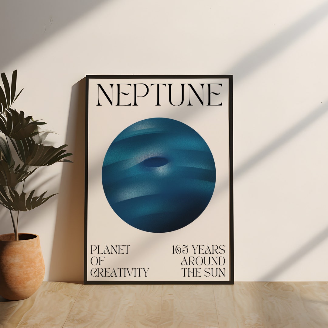 Neptune Digital Download Print, Minimalist Print, Neptune, Neptune ...