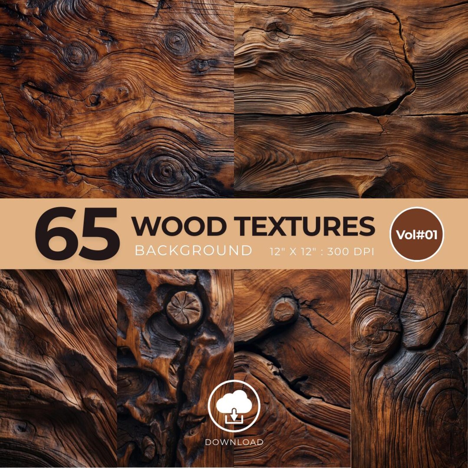 65 Wood Texture Designs, Digital Wood Textures Bundle, Digital File ...