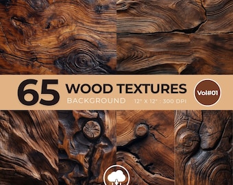 65 Wood Texture Designs, Digital Wood Textures Bundle, Digital File ...