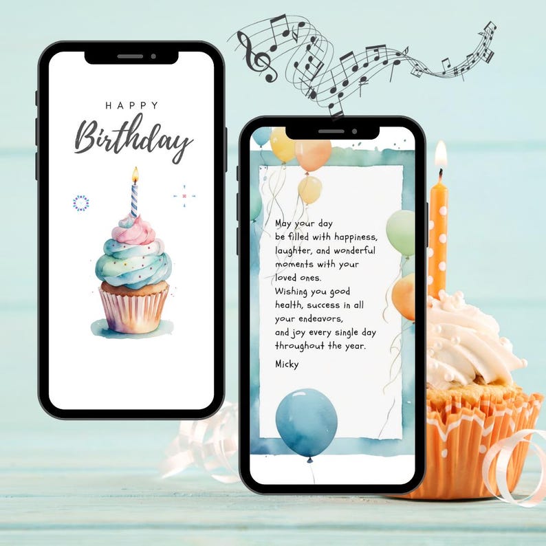 Editable Happy Birthday E-card Template | Instant Download ...