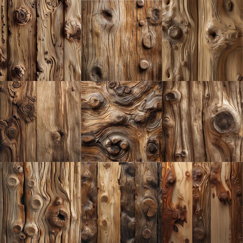 65 Wood Texture Designs, Digital Wood Textures Bundle, Digital File ...