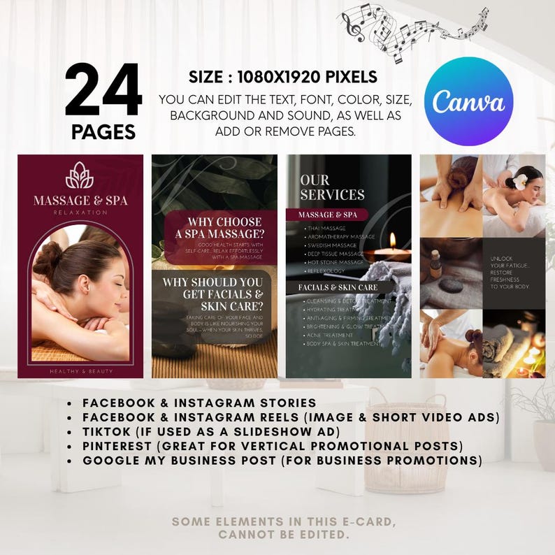 Editable Massage and Spa E-card Template | Beauty & Wellness Promo ...
