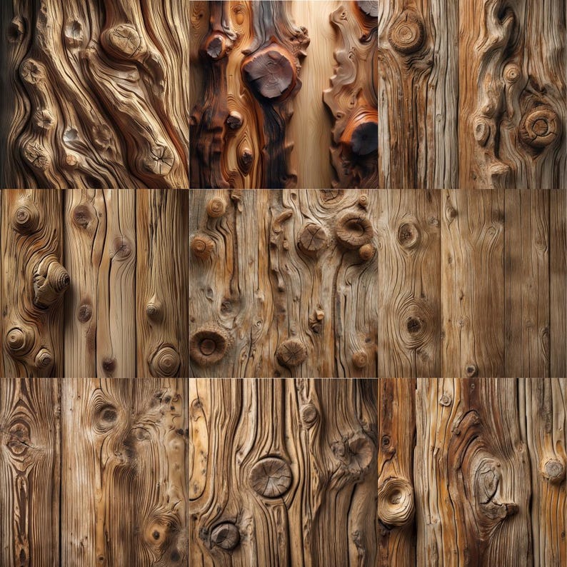 65 Wood Texture Designs, Digital Wood Textures Bundle, Digital File ...