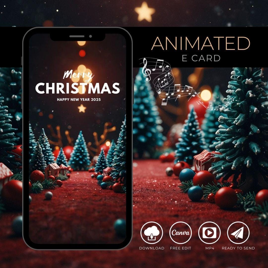 Editable Animated Christmas E-card Template – Personalized Holiday ...
