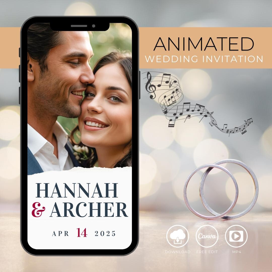 Editable Wedding E-card Template | Customizable Digital Invitation for ...