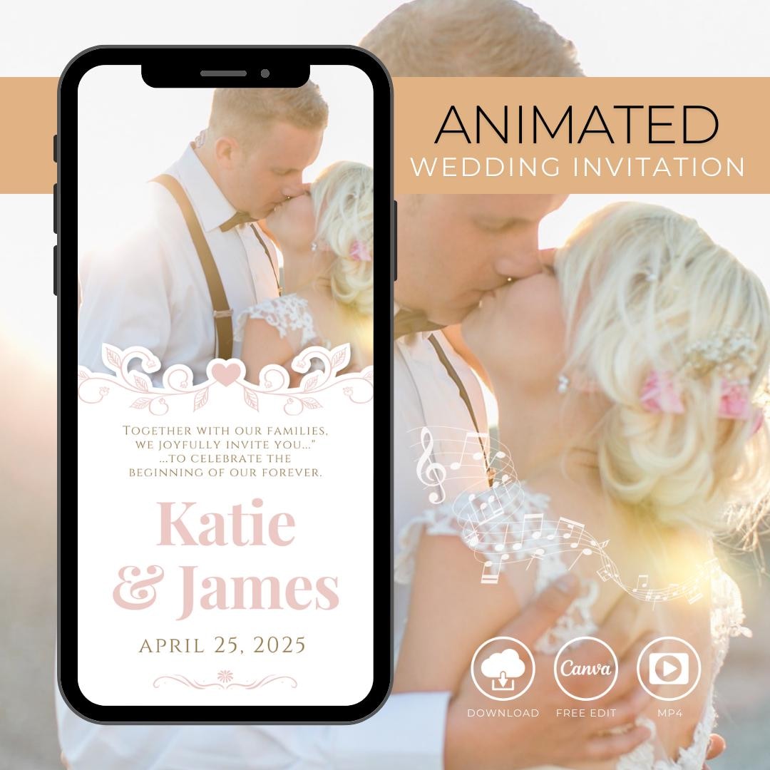 Modern Wedding E-card Template | Customizable Digital Invitation (canva ...