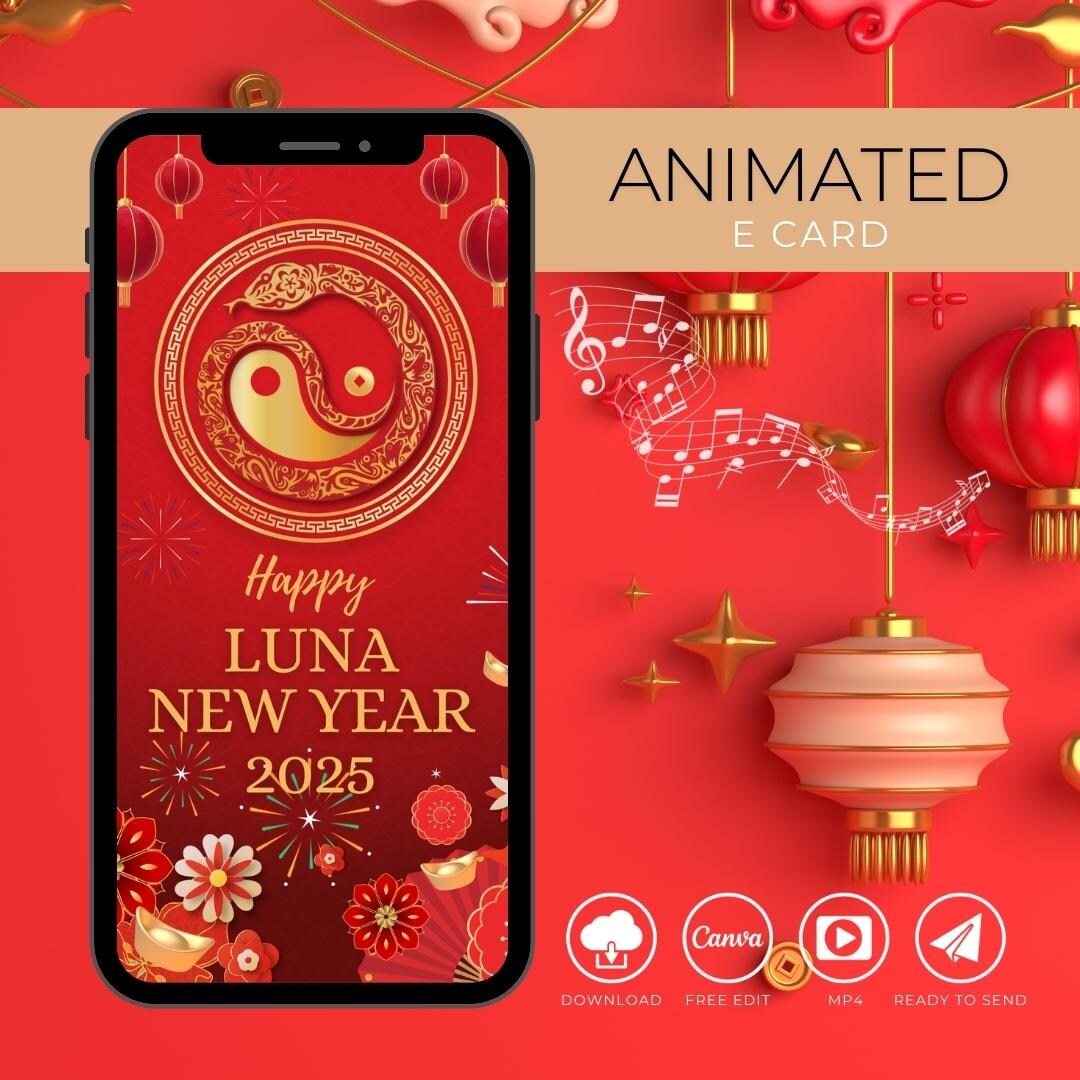 Personalized Animated Chinese New Year 2025 E-card – Festive Holiday ...