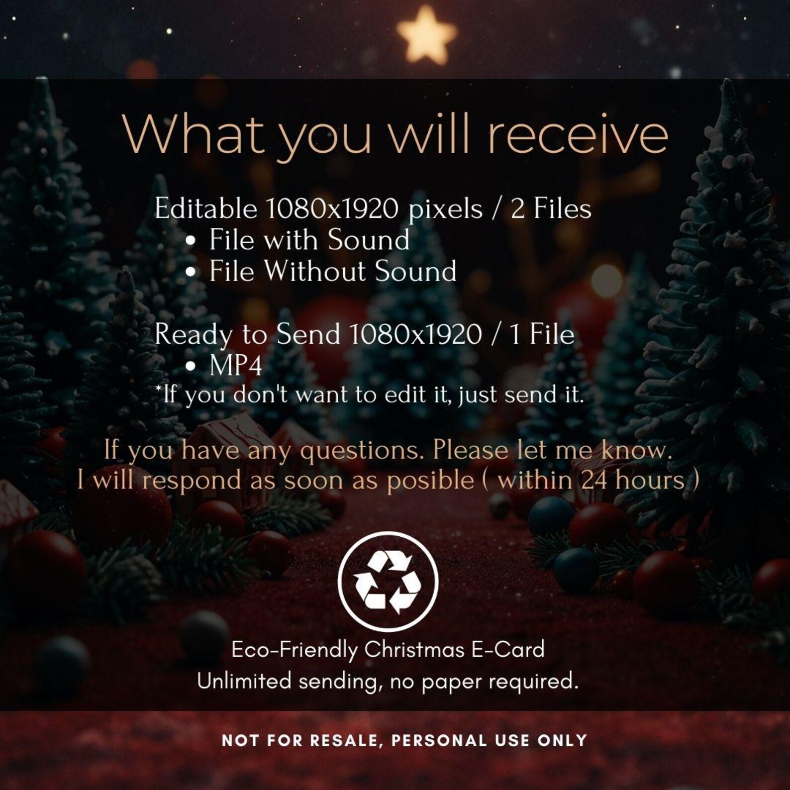 Editable Animated Christmas E-card - Festive Holiday Greetings (canva ...