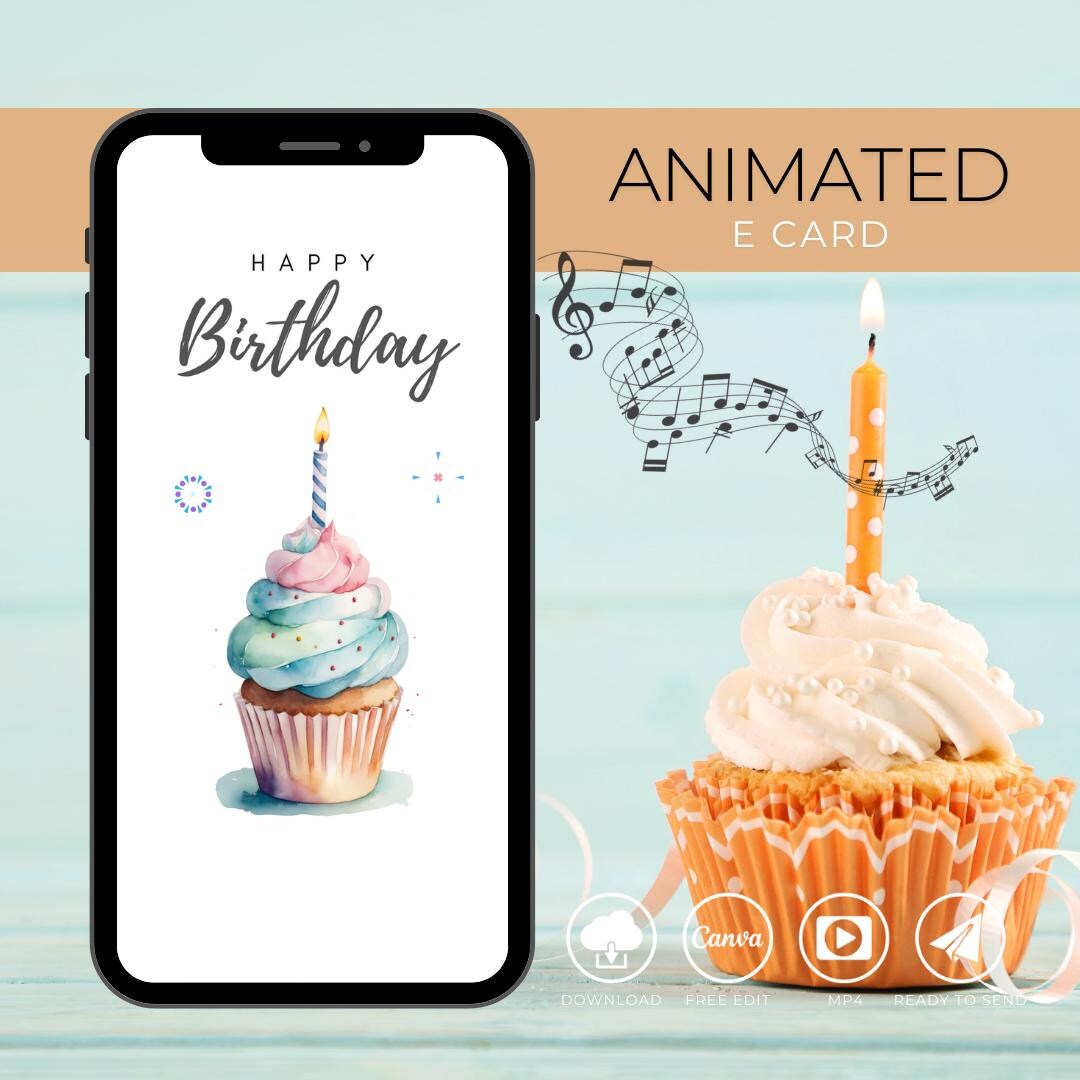 Editable Happy Birthday E-card Template | Instant Download ...