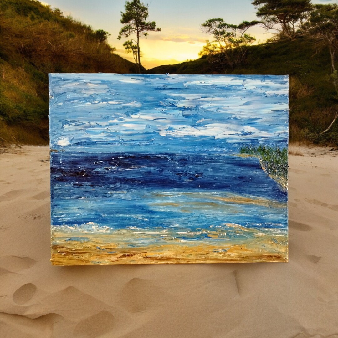 Muddy Shores - 16 X 20 Abstract Landscape Oil Painting on Stretched ...