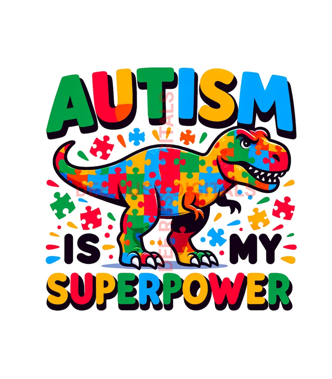 Autism Dinosaur T Rex Png, Autism Awareness Png Sublimation Design ...