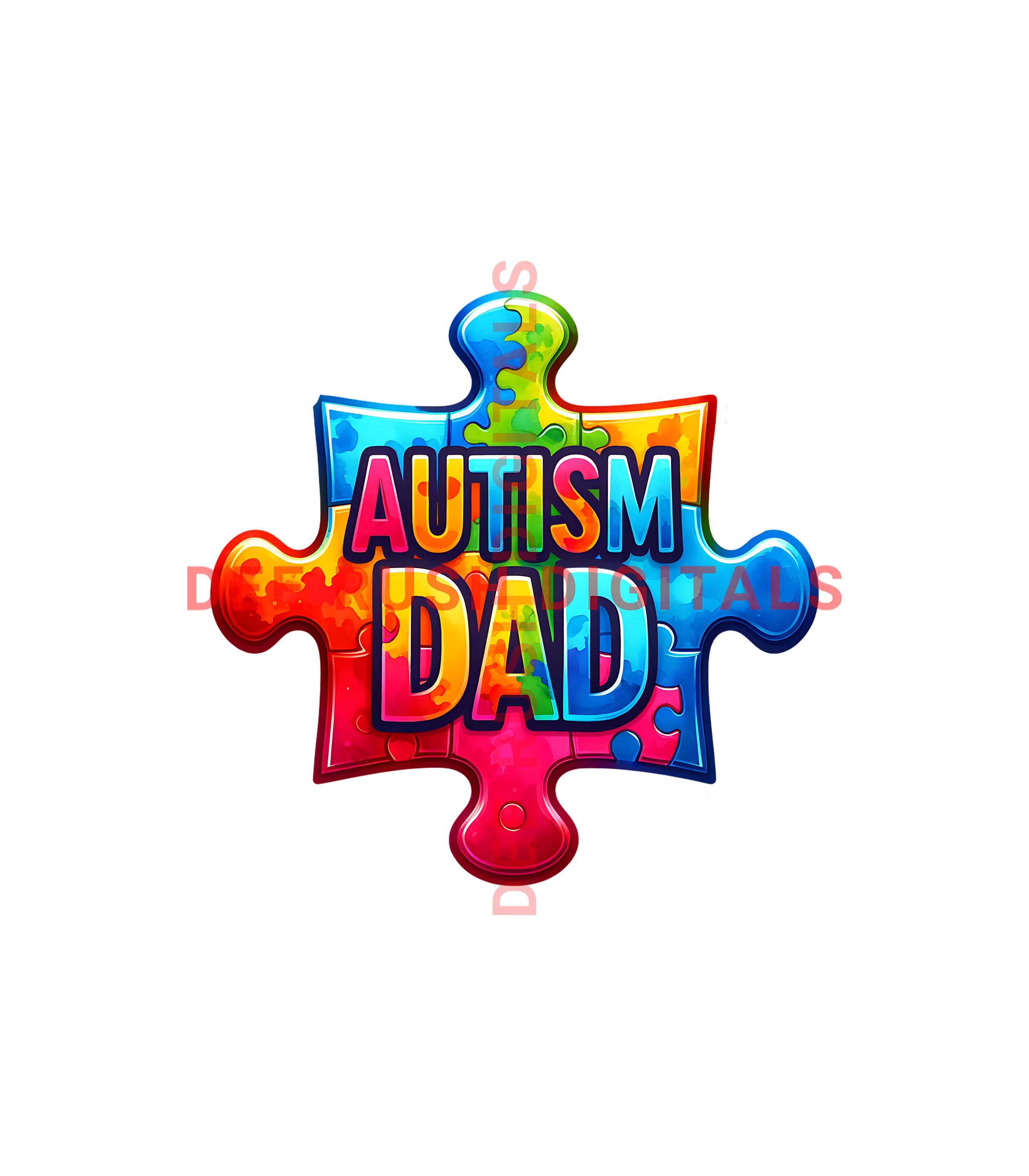 Autism Dad Png Digital Download Puzzle Piece Design Gift for Dad ...