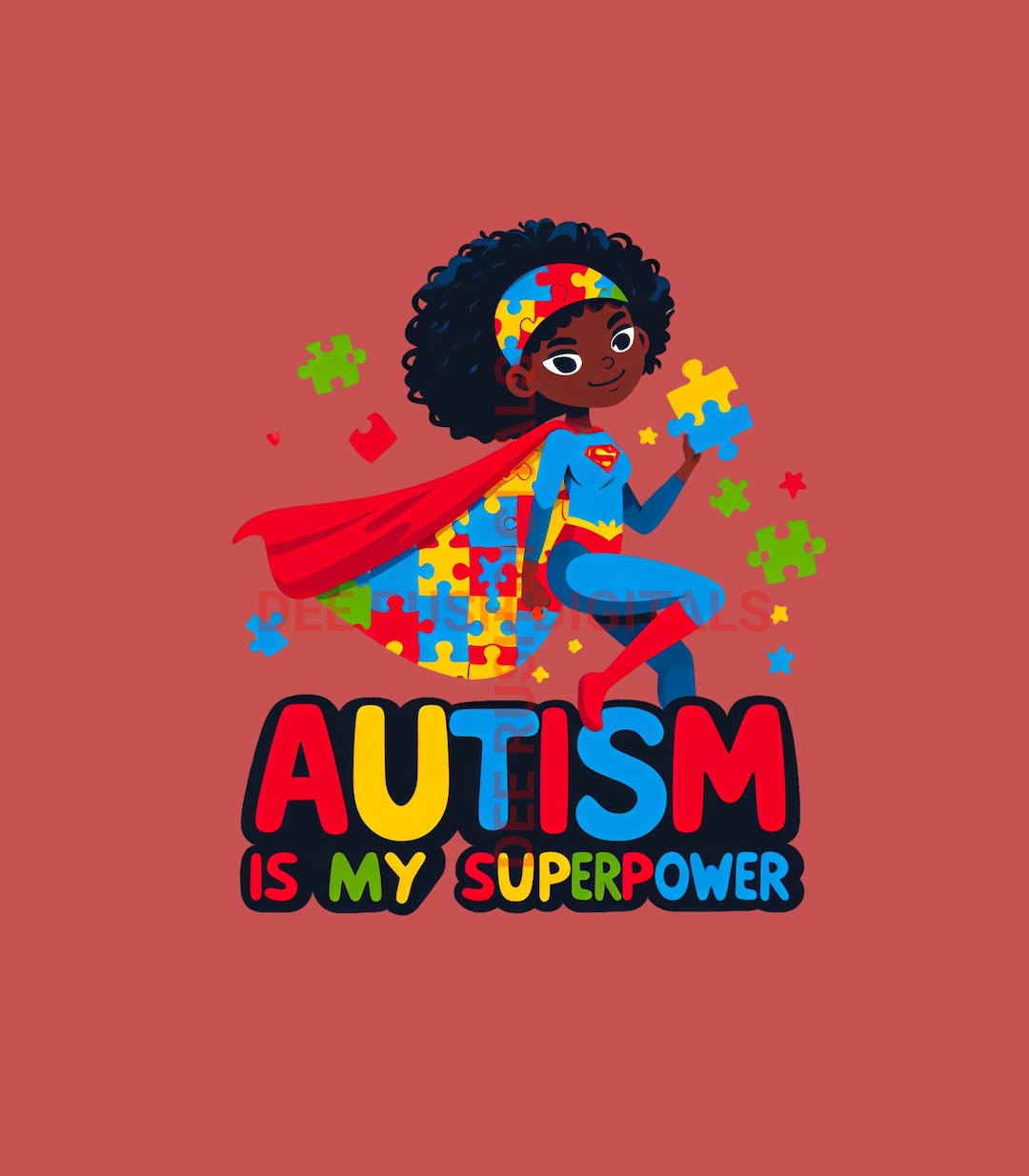 Autism is My Superpower Girl Png, Autism is My Super Power, Black Girl ...