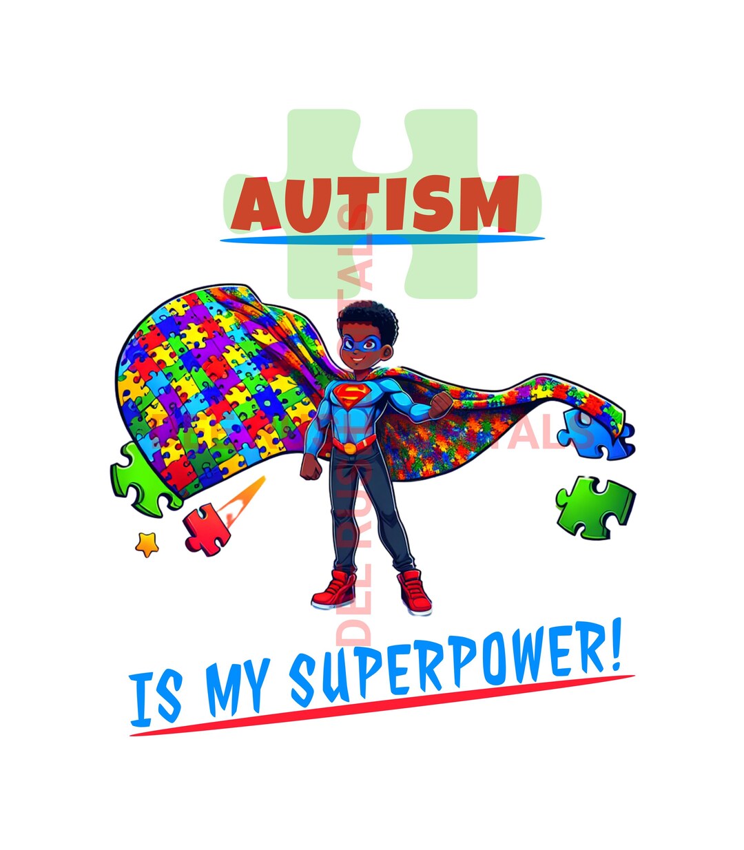 Autism is My Superpower Black Boy Superhero Png, Black Autism Mom & Dad ...