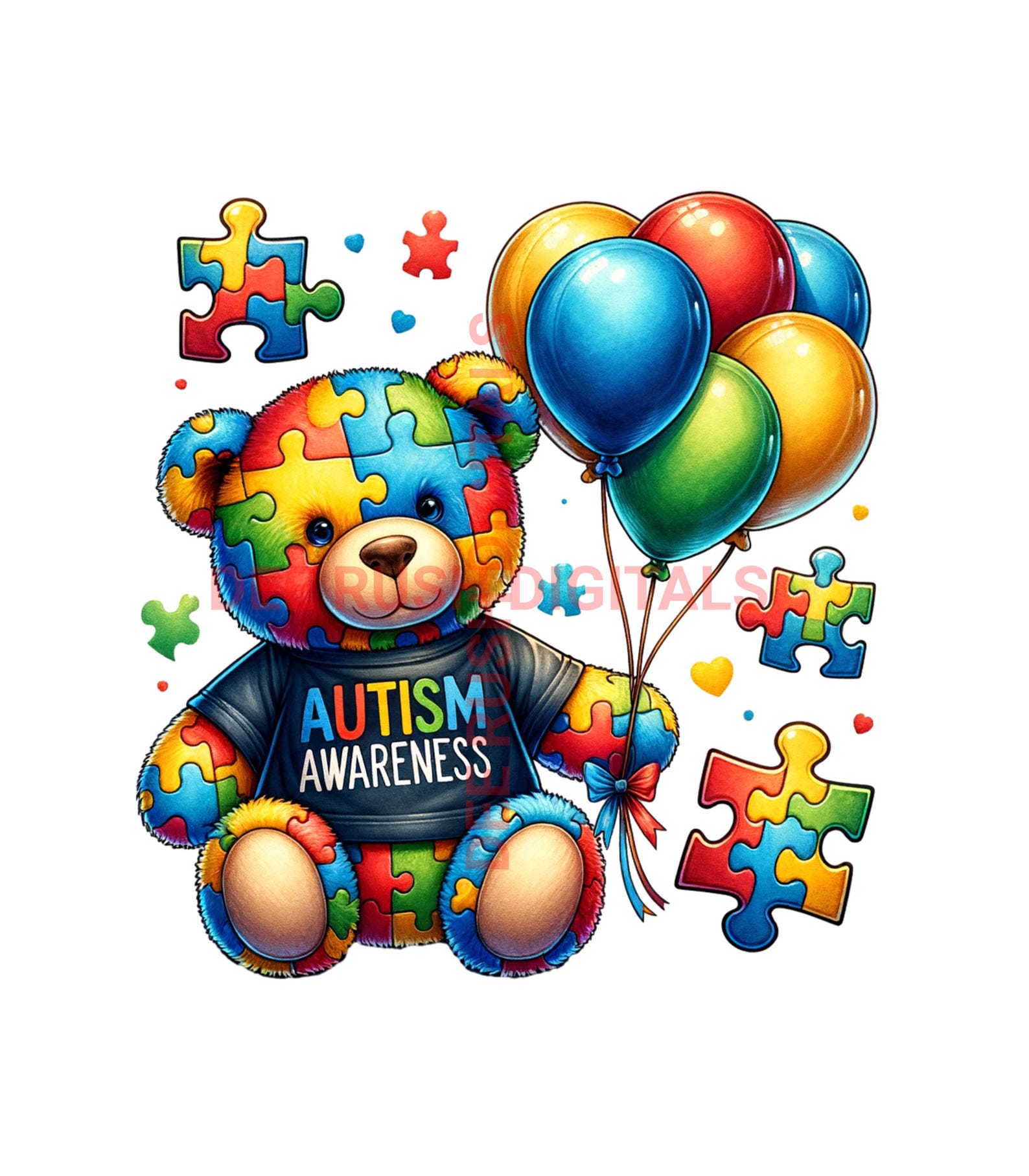 Autism Teddy Png, Autism Bear Png, Autism Awareness Teddy Png, Teddy ...