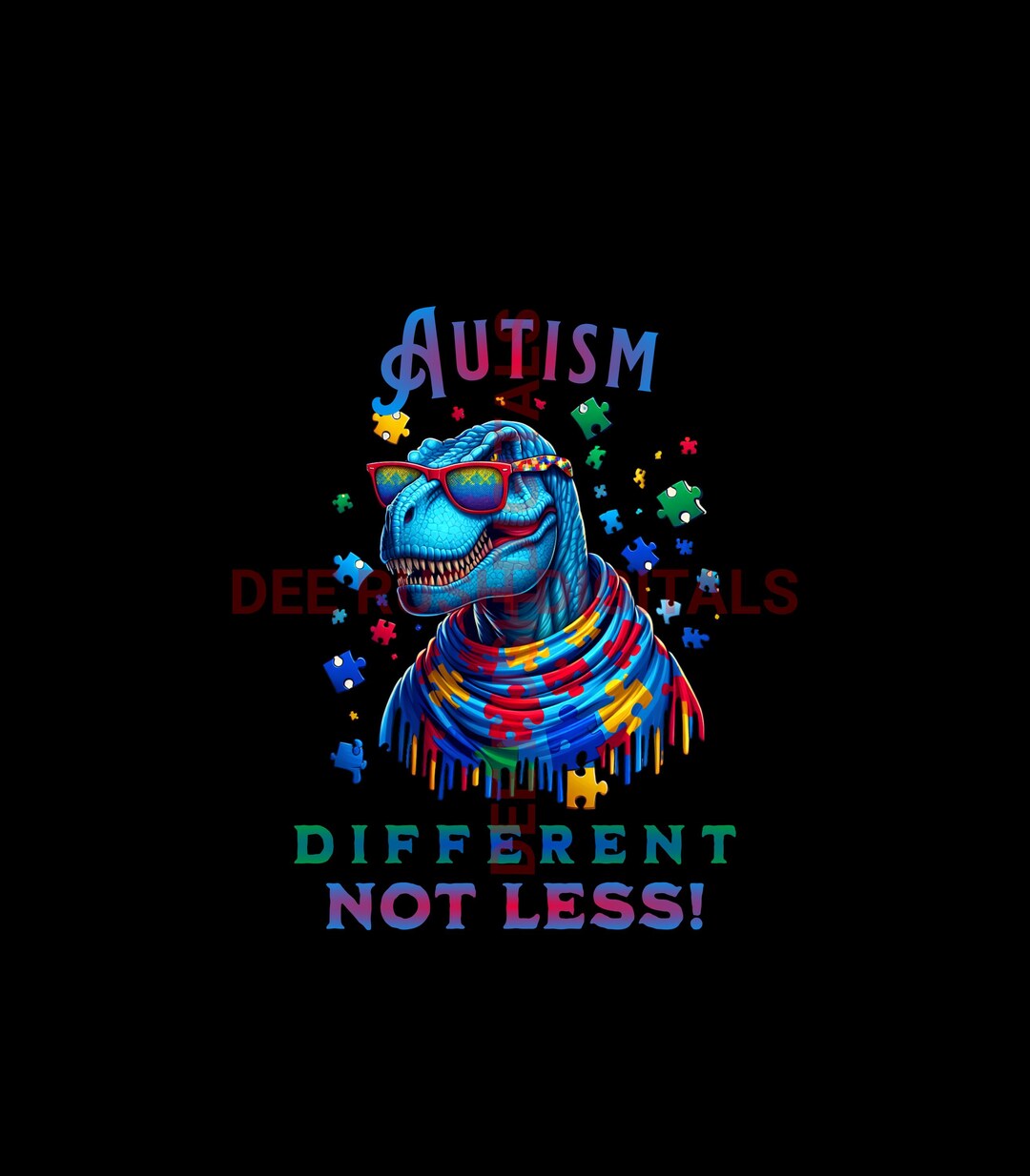 Autism Different Not Less Png, Autism Dinosaur Png, It's Ok to Be ...
