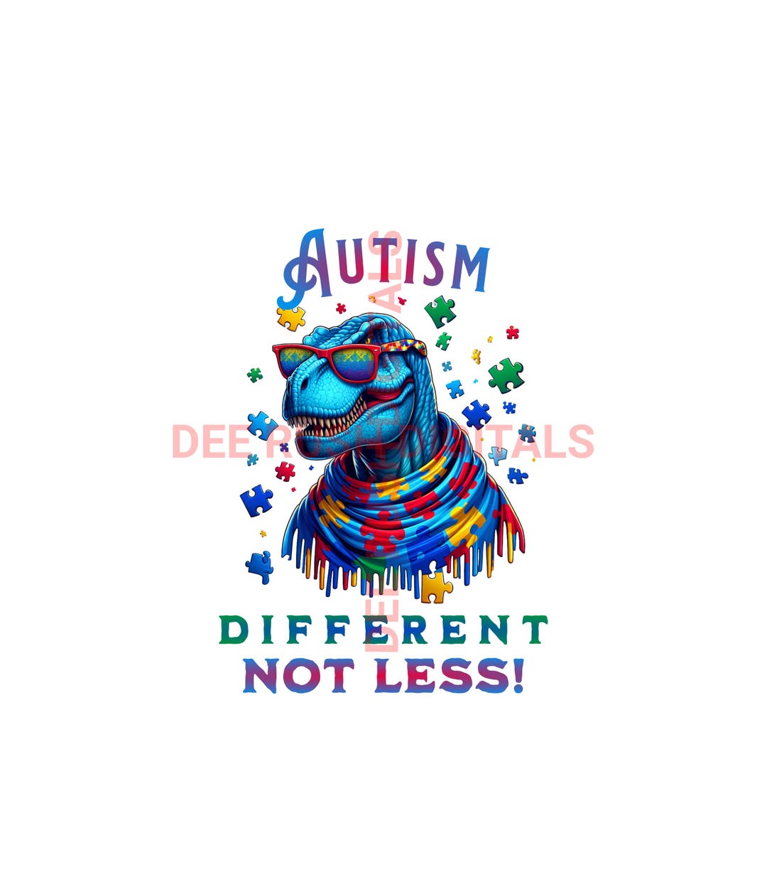 Autism Different Not Less Png, Autism Dinosaur Png, It's Ok to Be ...