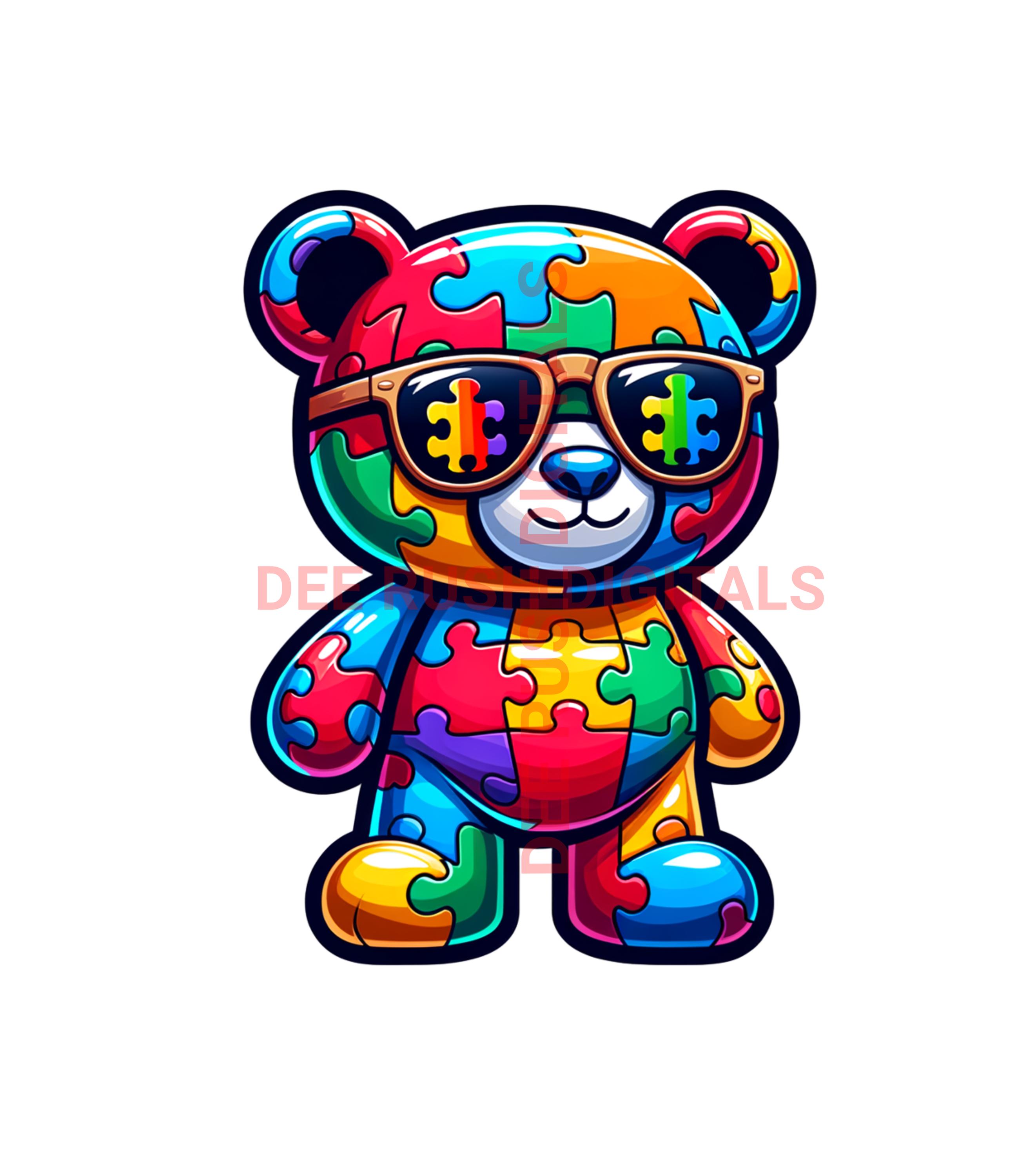 Autism Teddy Png, Autism Bear Png, Autism Awareness Teddy Png, Teddy ...