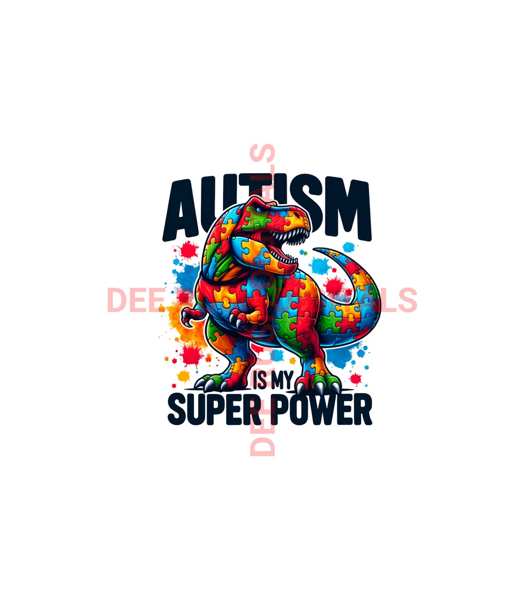Autism is My Superpower Png Dinosaur Png Dino Png Puzzle Pattern Dino ...