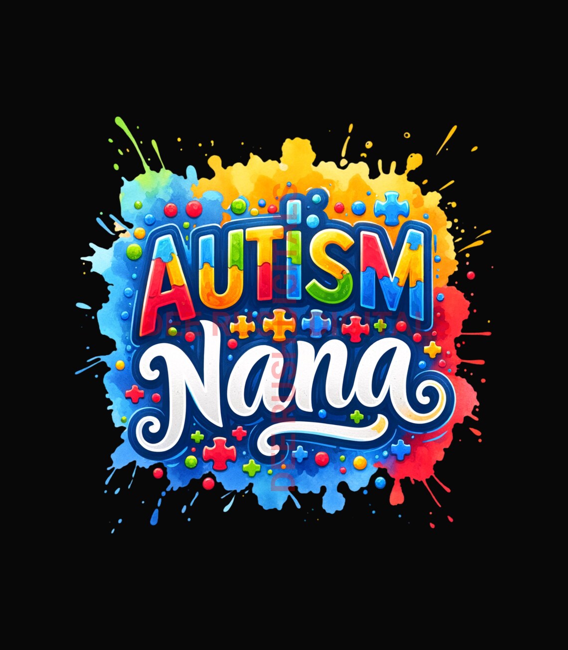 Autism Nana PNG: Awareness Puzzle Design (digital Download) - Etsy