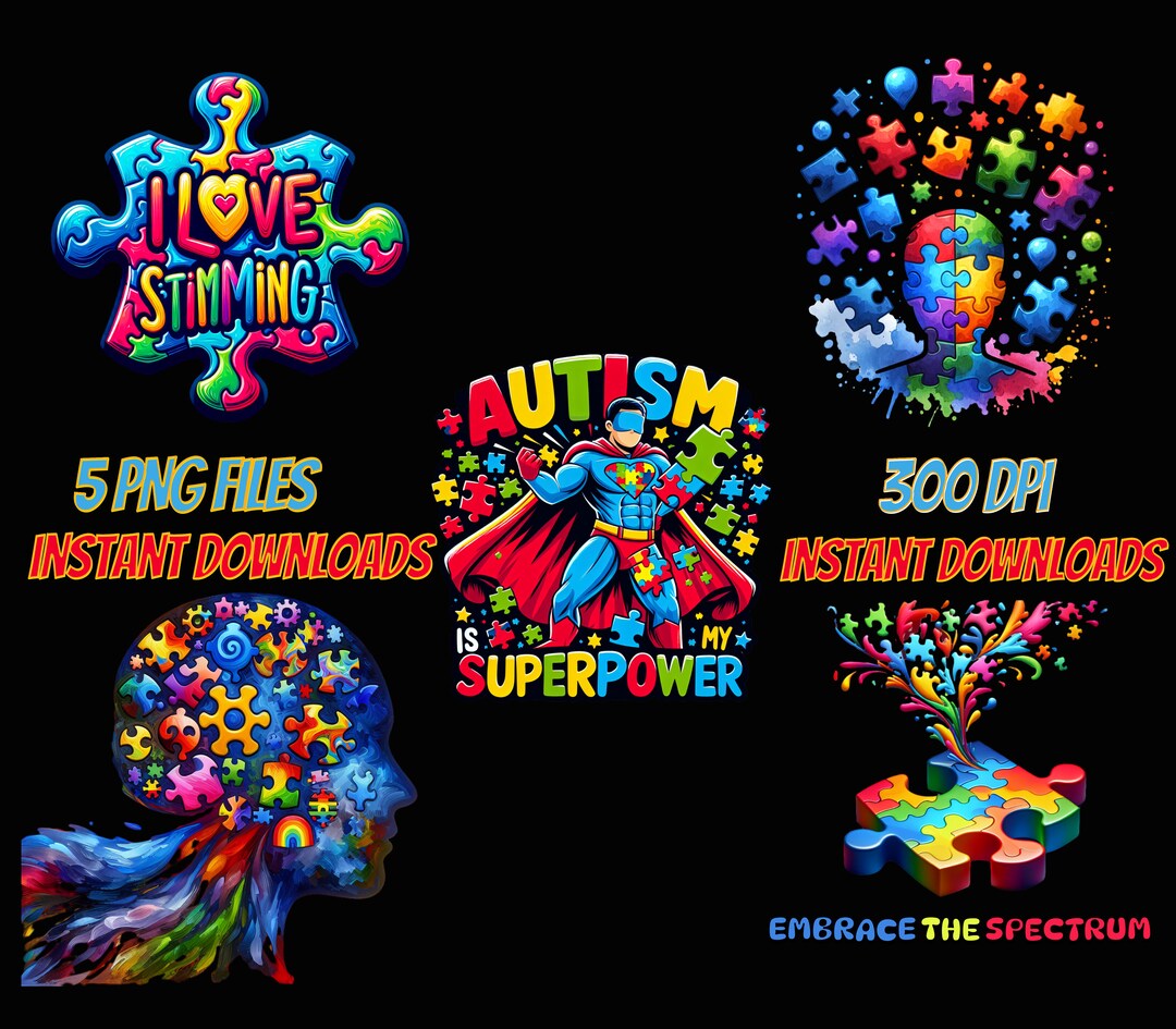Autism PNG Bundle Autism Awareness Png Bundle Autism Designs Bundle ...
