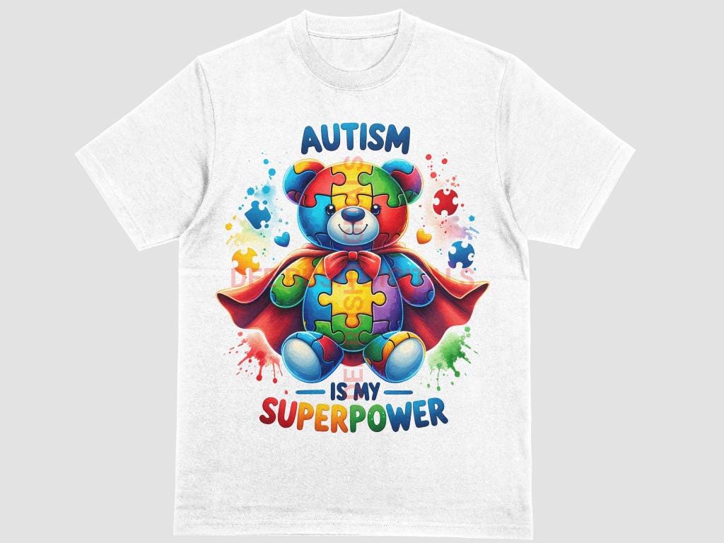 Autism is My Superpower Teddy Png, Autism Bear Png, Autism Awareness ...
